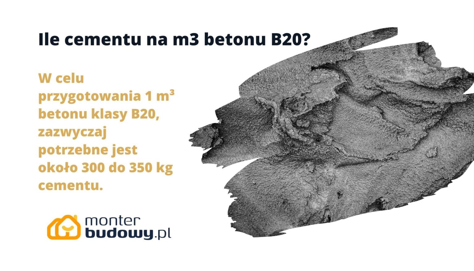Ile cementu na m3 betonu B20? - MonterBudowy.pl